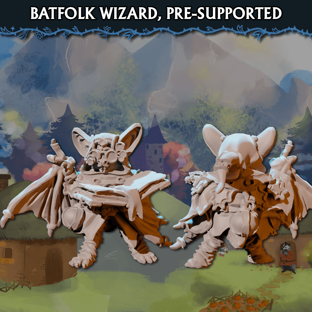 Batfolk Wizard Pre-Supported STL – Chronicle