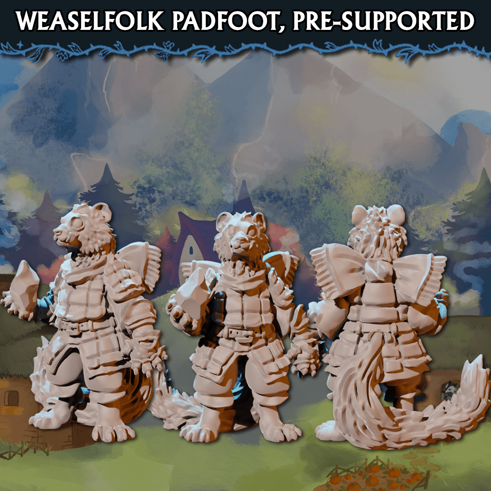Weaselfolk Padfoot Pre-Supported STL – Chronicle